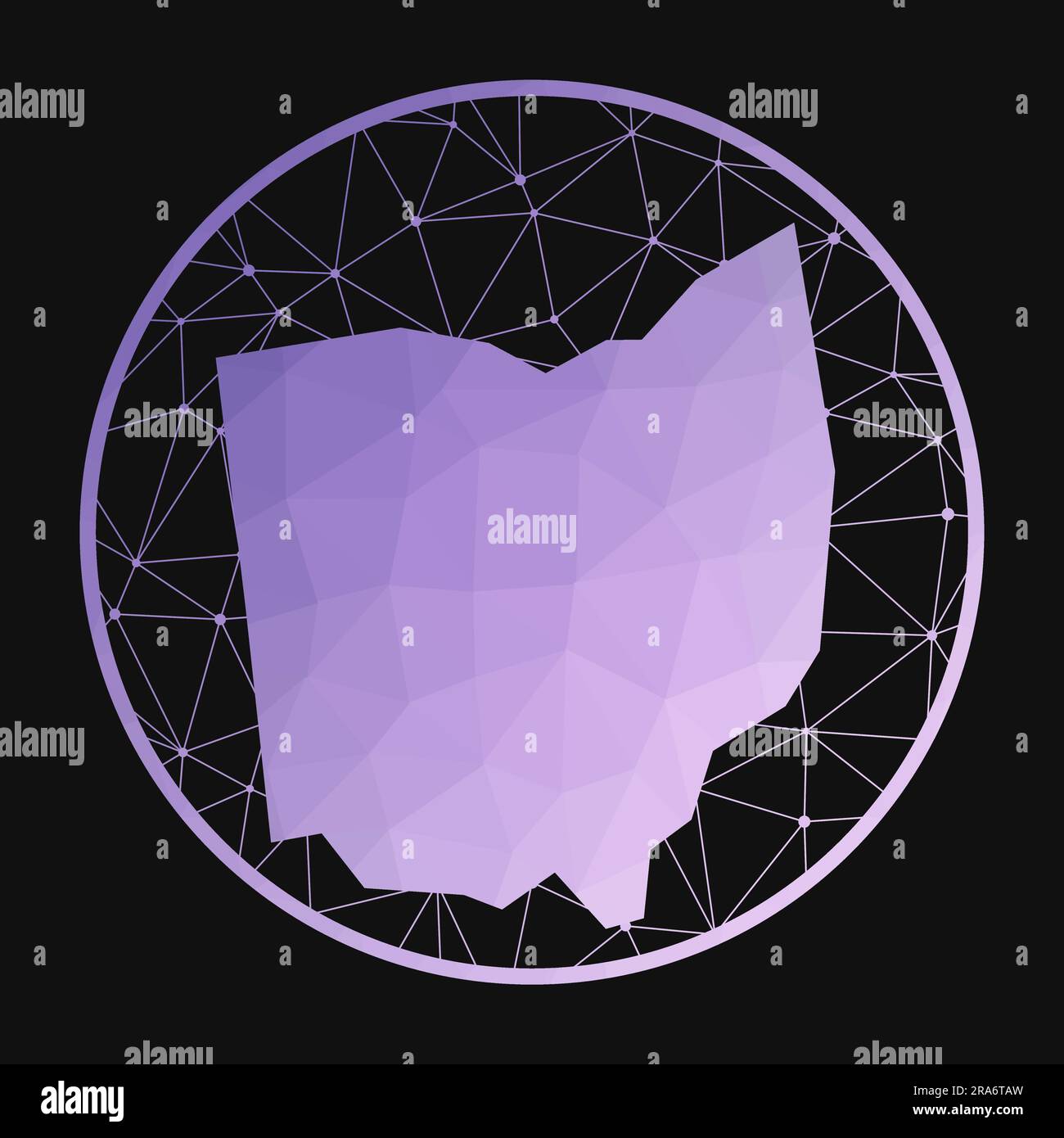 Ohio icon. Vector polygonal map of the us state. Ohio icon in geometric ...