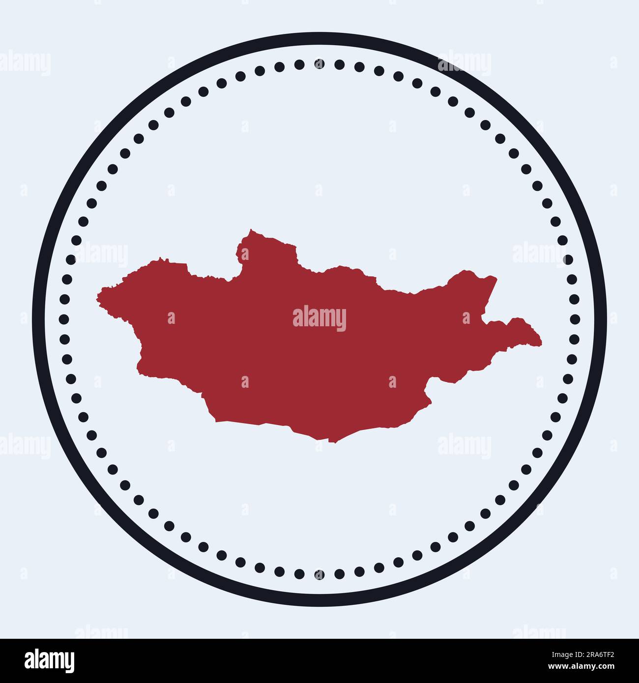 Mongolia round stamp. Round logo with country map and title. Stylish ...