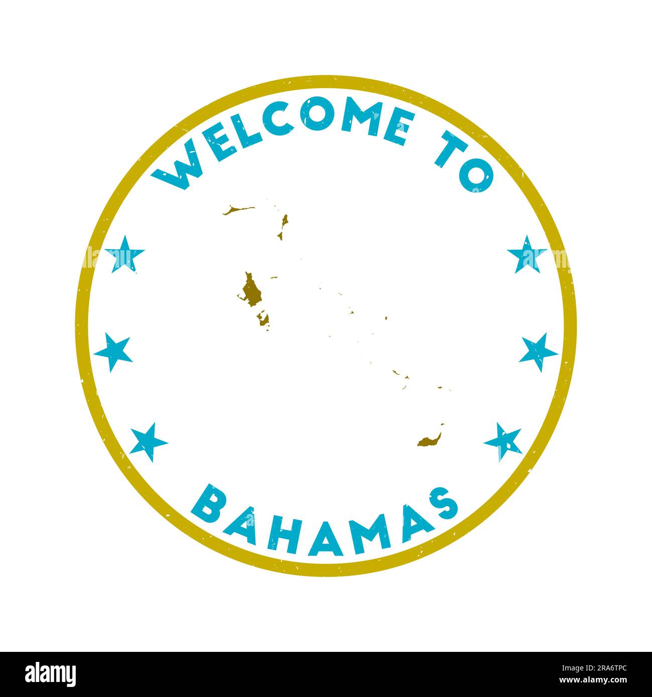 Welcome to Bahamas stamp. Grunge country round stamp with texture in ...