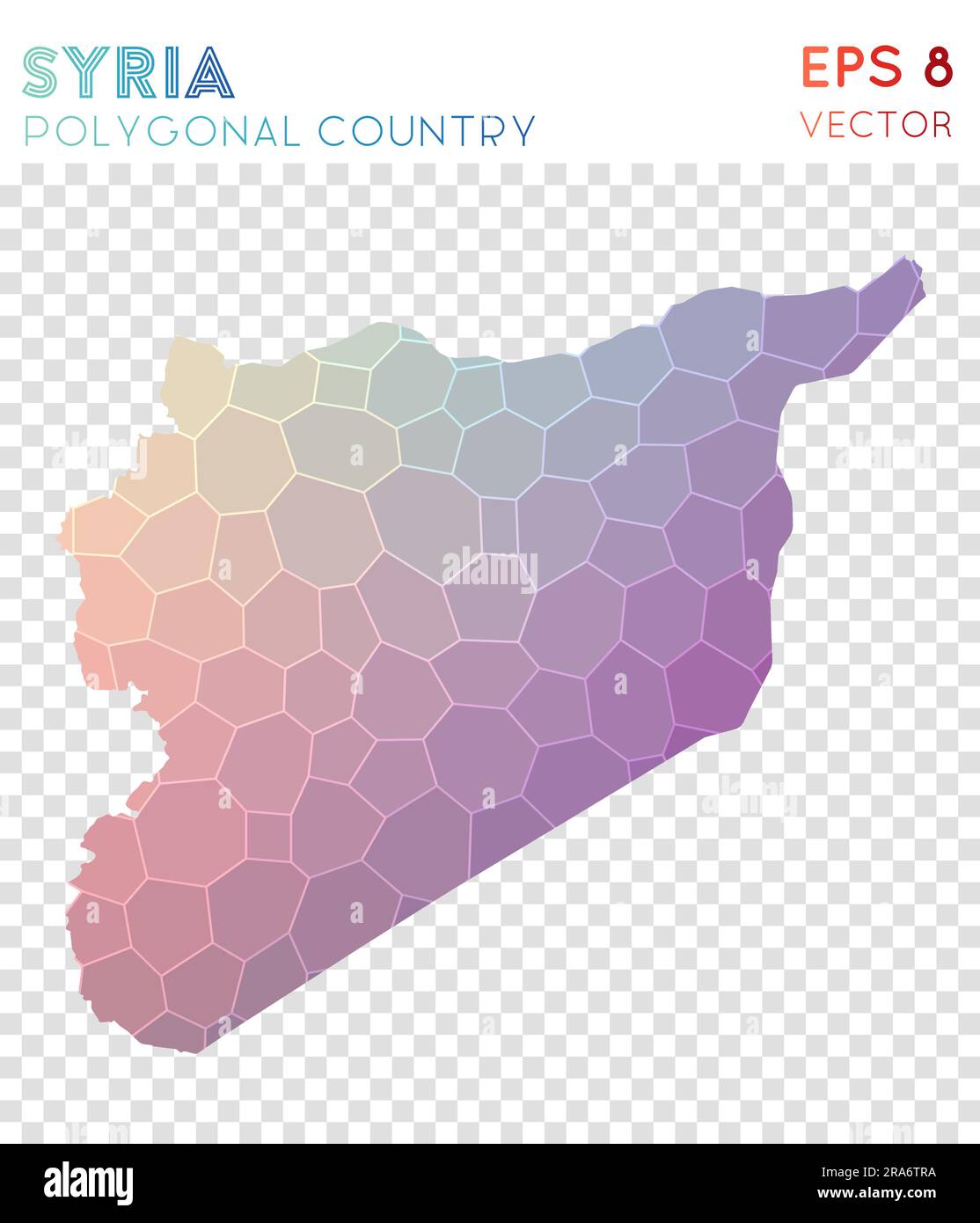 Syria polygonal map, mosaic style country. Decent low poly style ...