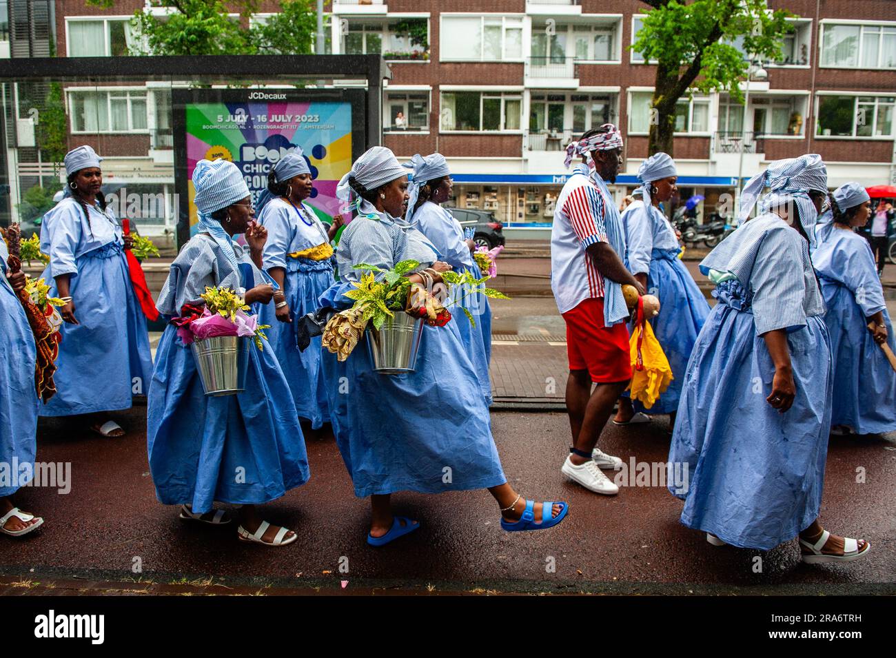Amsterdam, Netherlands. 01st July, 2023. Surinamese women are seen ...