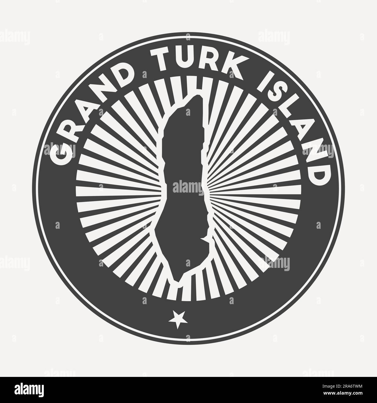 Grand Turk Island round logo. Vintage travel badge with the circular ...
