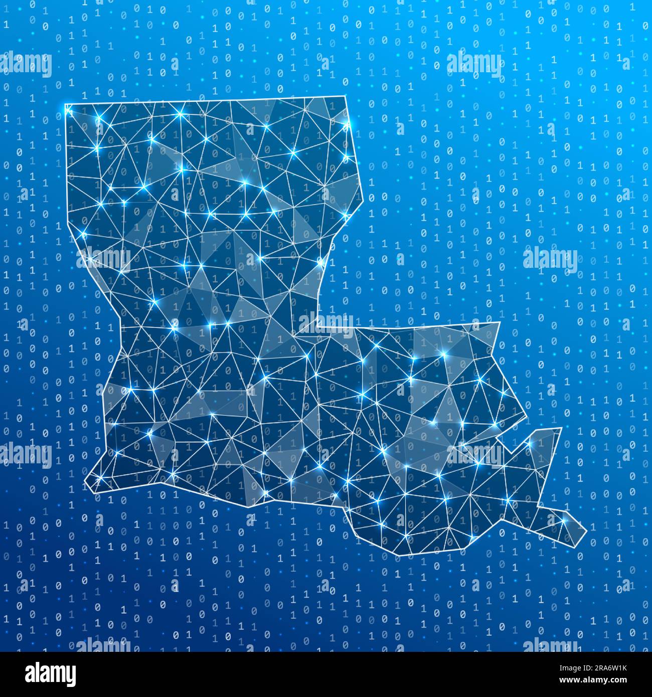 Network map of Louisiana. US state digital connections map. Technology ...