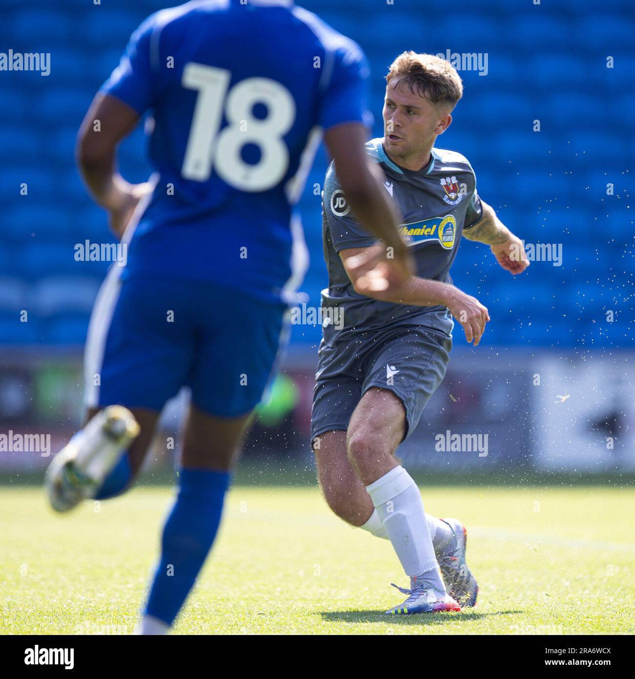 Cardiff, UK. 01st July, 2023. Ryan Reynolds of Penybont in action ...