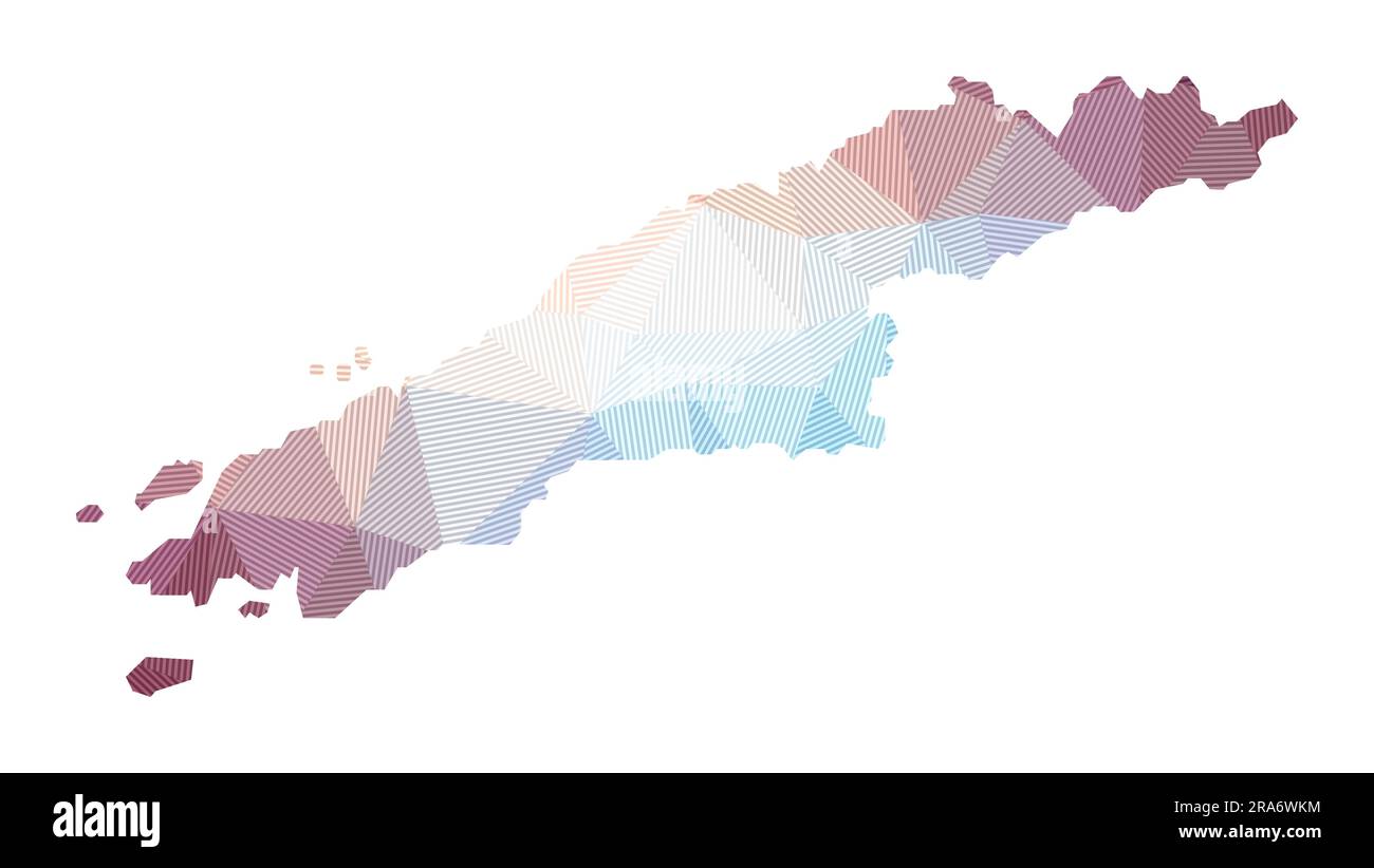 Map of Hydra. Low poly illustration of the island. Geometric design ...