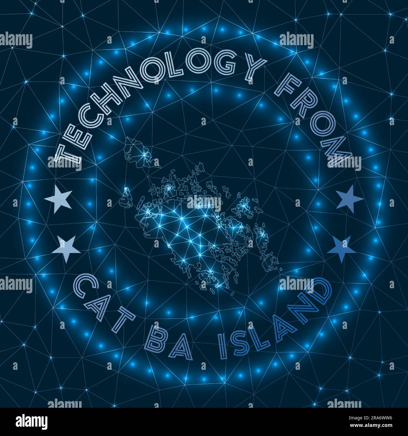 Technology From Cat Ba Island. Futuristic geometric badge of the island ...