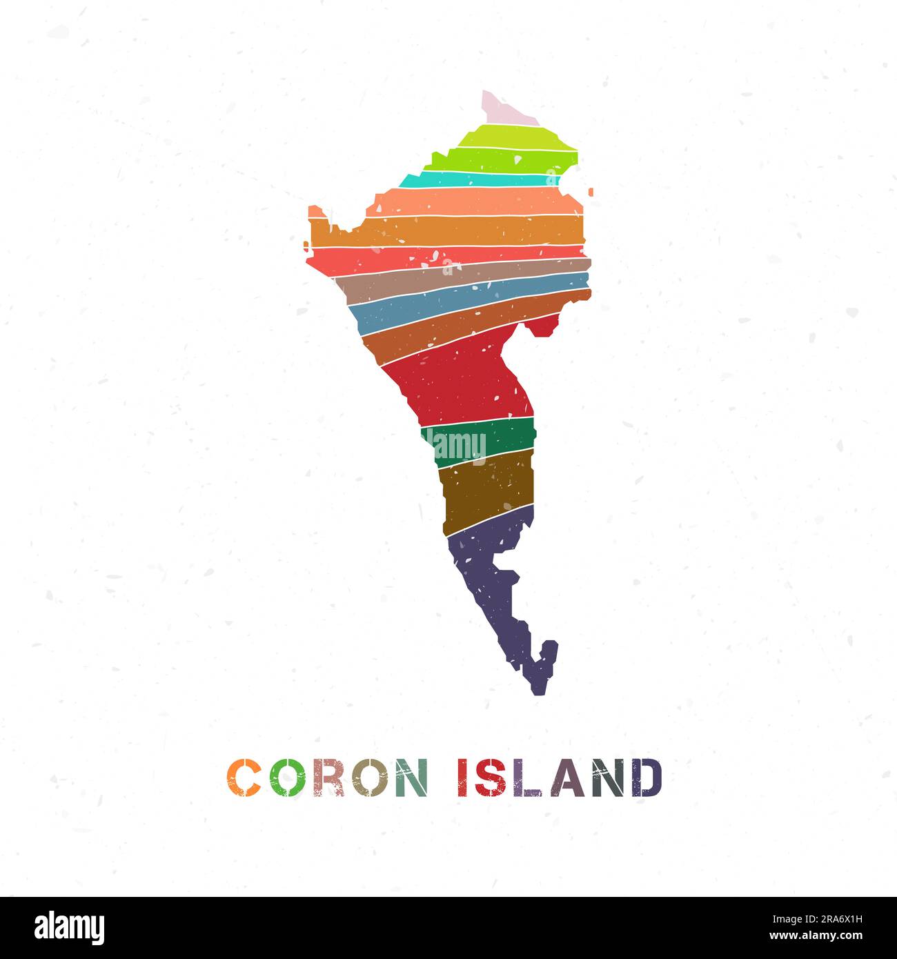 Coron Island map design. Shape of the island with beautiful geometric ...