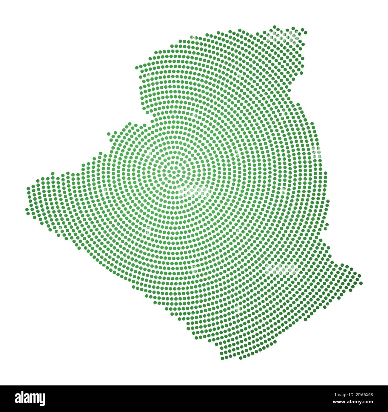 Algeria dotted map. Digital style shape of Algeria. Tech icon of the ...
