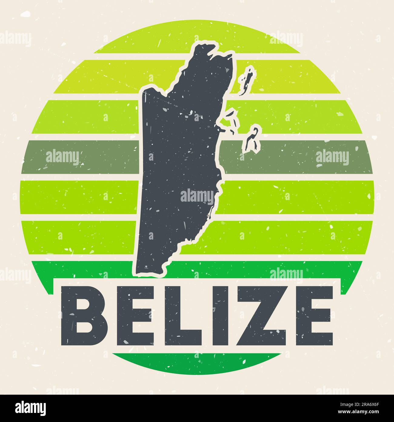 Belize logo. Sign with the map of the country and colored stripes ...