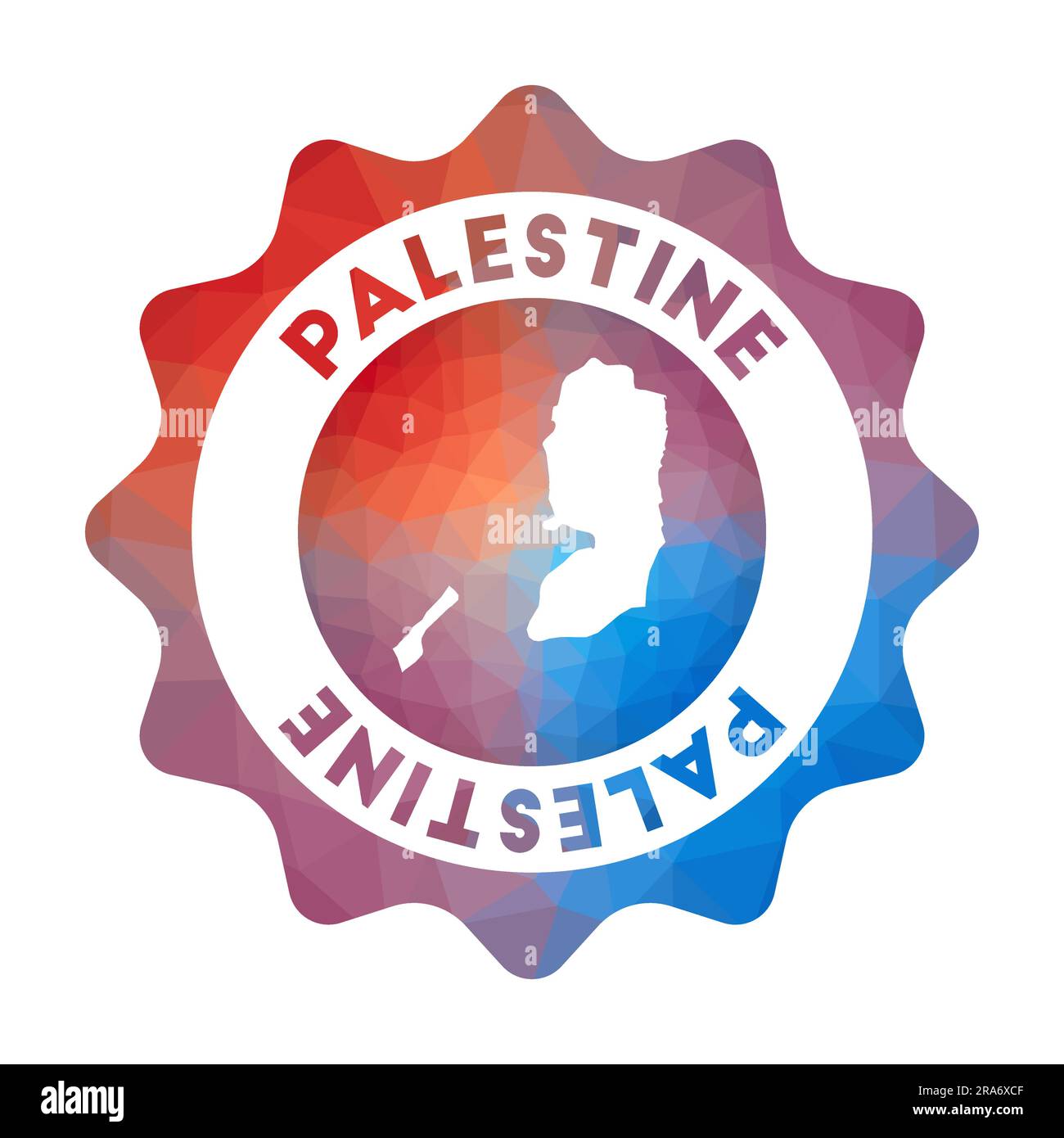 Palestine low poly logo. Colorful gradient travel logo of the country ...