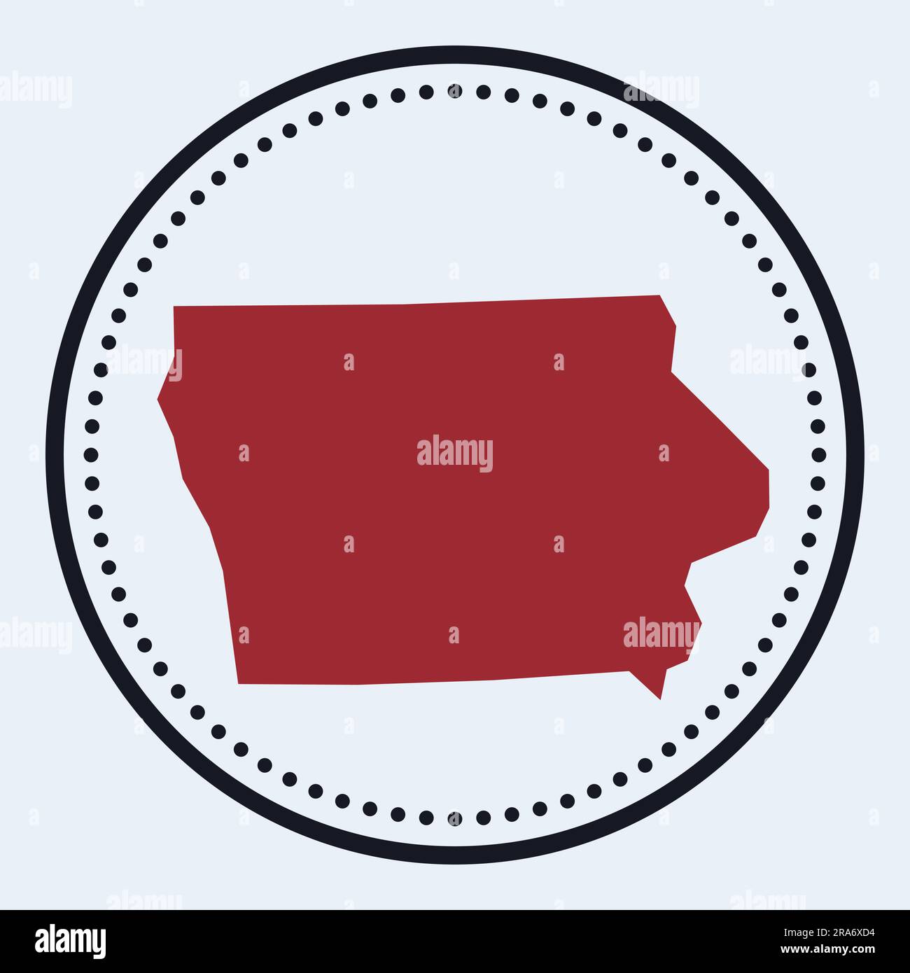 Iowa round stamp. Round logo with US state map and title. Stylish ...
