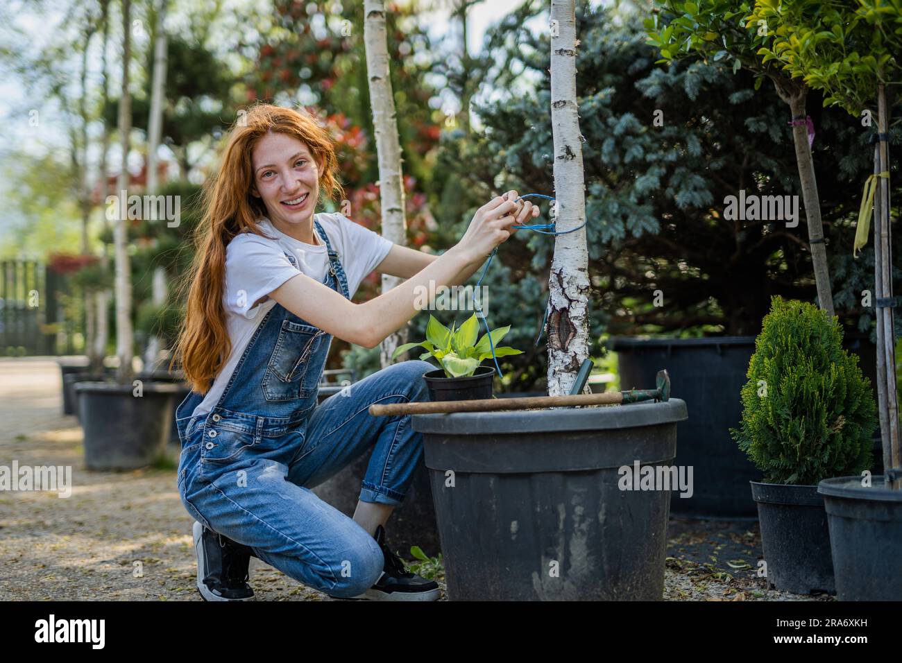 Smiley ginger gardener hi-res stock photography and images - Alamy