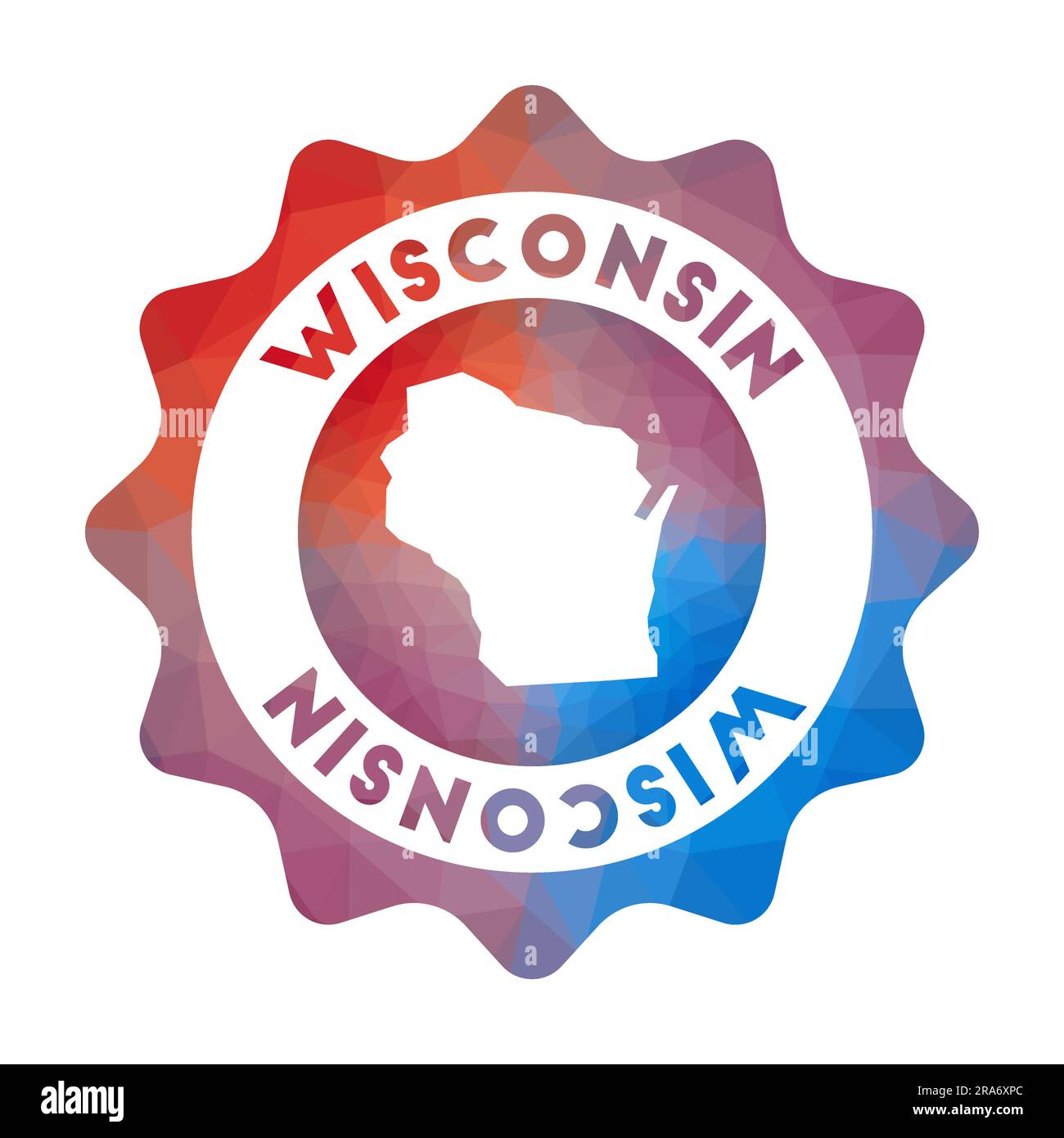 Wisconsin low poly logo. Colorful gradient travel logo of the US state ...