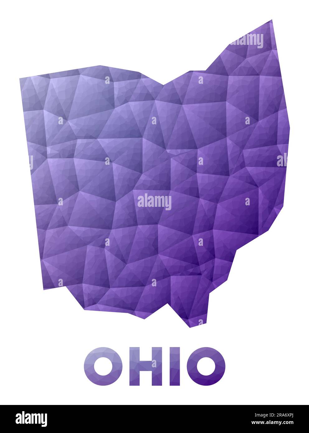 Map of Ohio. Low poly illustration of the US state. Purple geometric ...