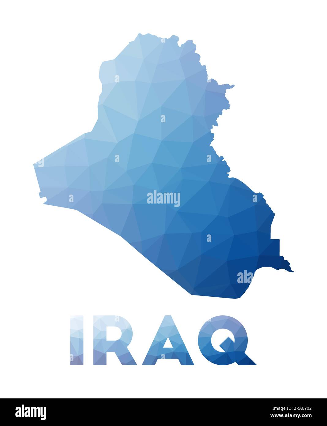 Low poly map of Republic of Iraq. Geometric illustration of the country ...