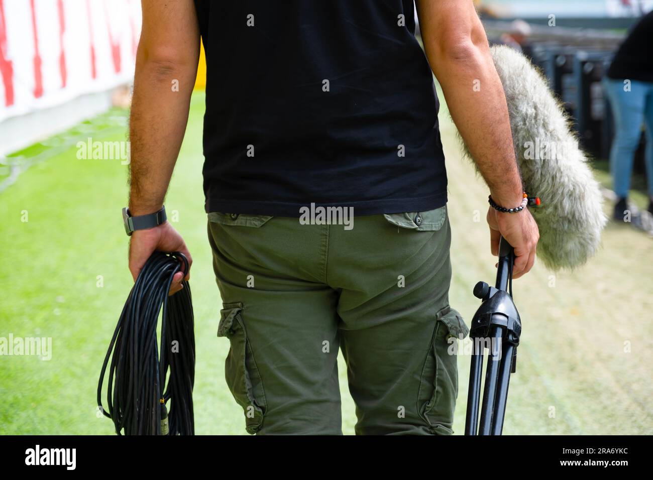 Sound technician boom hi-res stock photography and images - Alamy