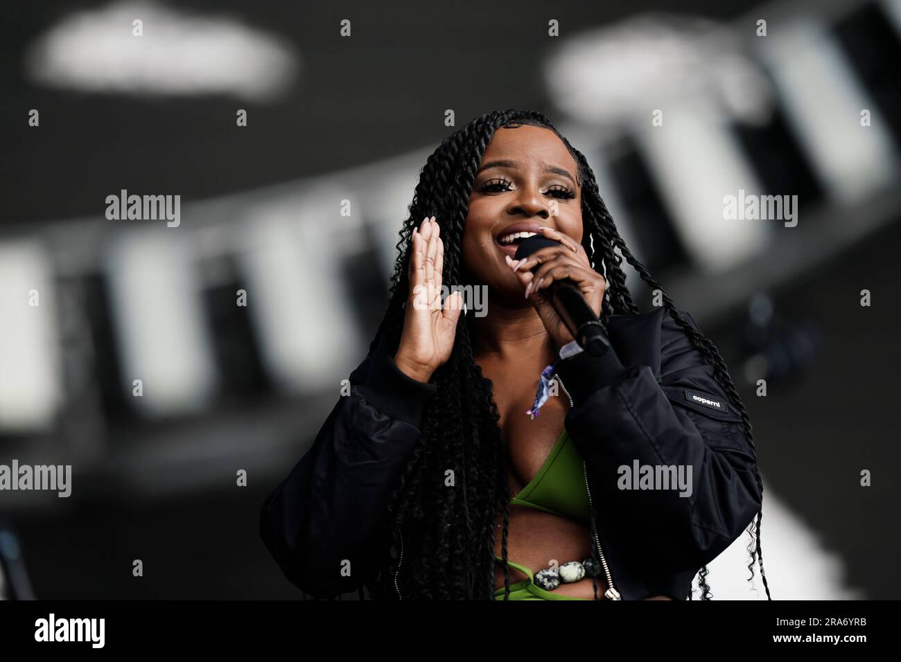 Keisha Buchanan from the Sugababes performing on stage at BST Hyde Park ...
