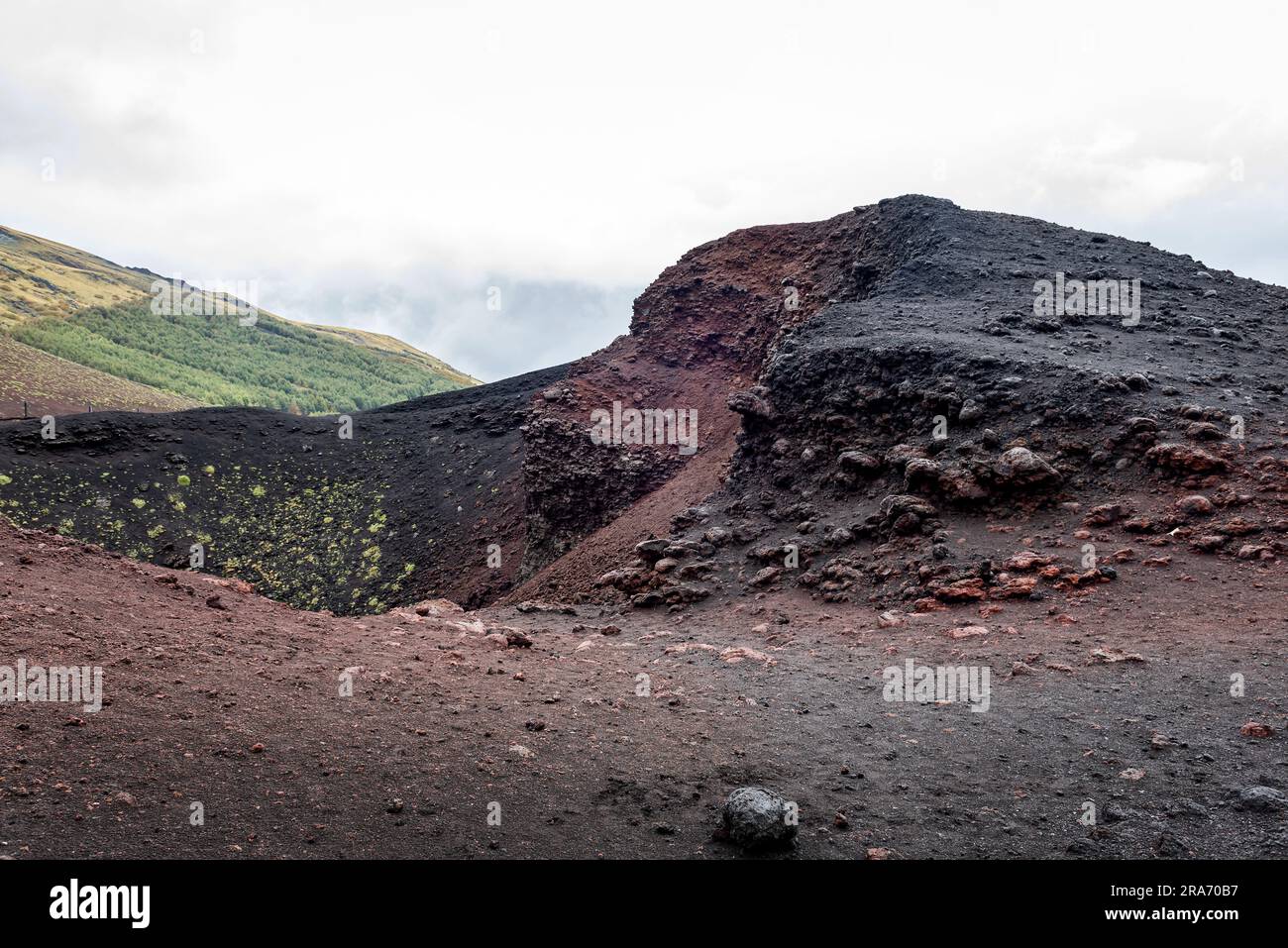 Etna volcano craters in Sicily, Italy. The highest volcano in Europe ...