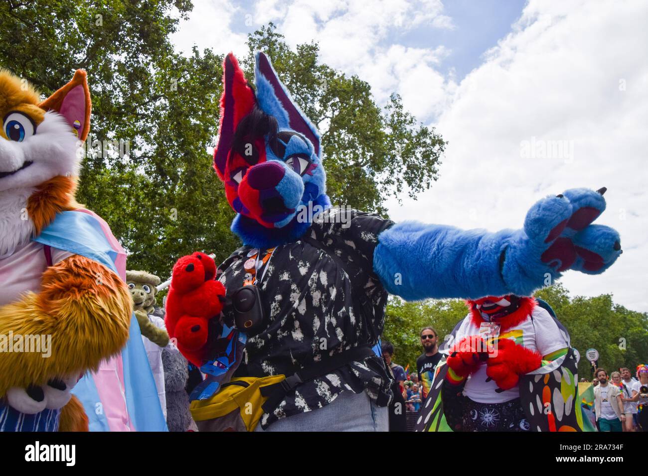 London, England, UK. 1st July, 2023. Furries take part in the Pride in ...