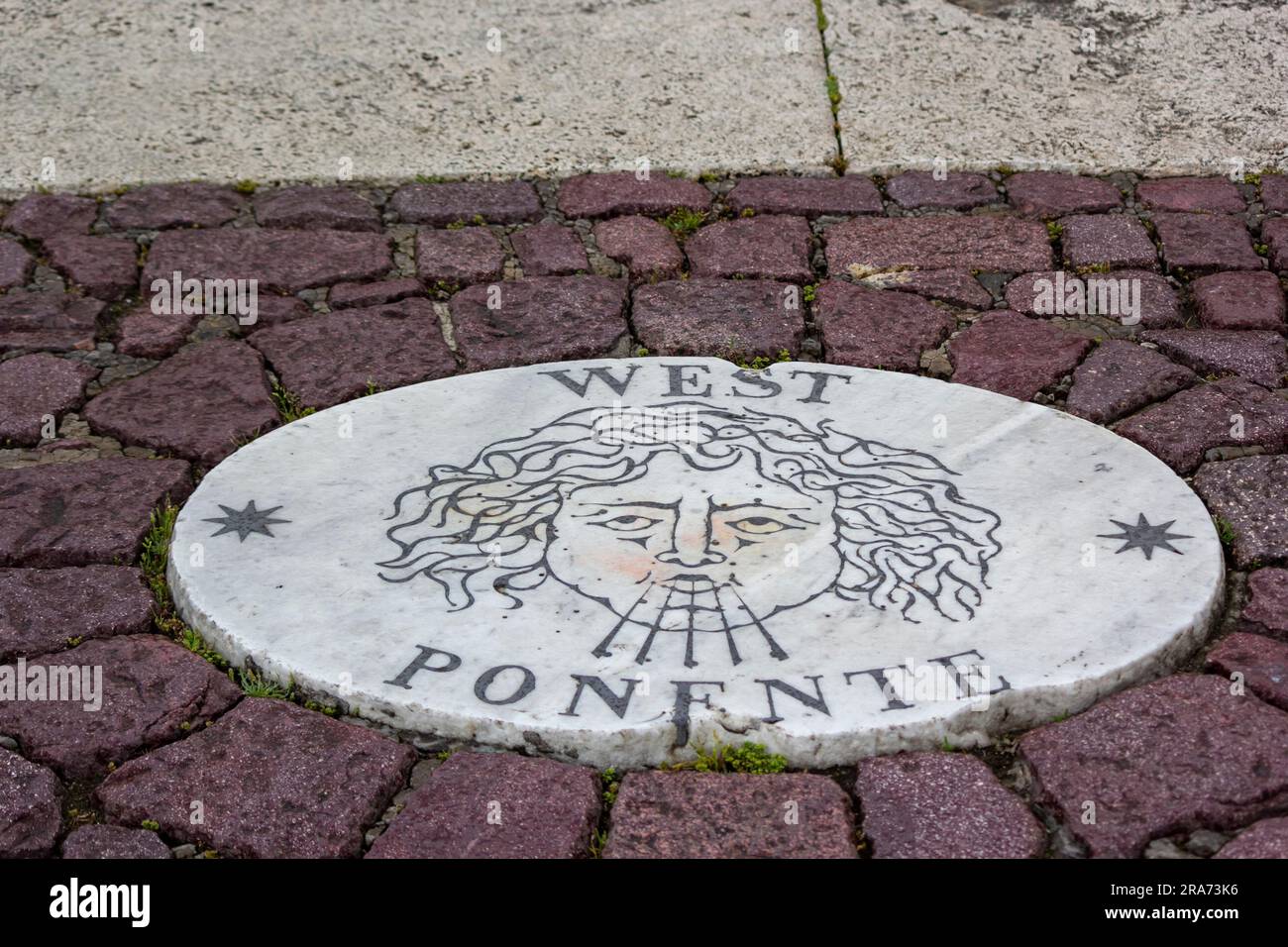 Wind rose West Ponente surrounding the obelisk in St. Peter's Square ...