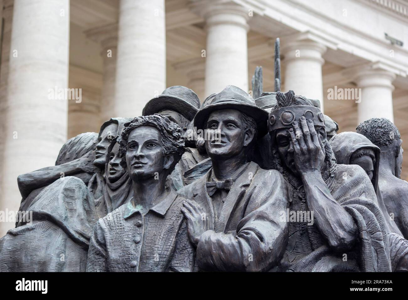 Rome, Italy - May 10, 2023 Monument to migrants Angels by surprise by ...