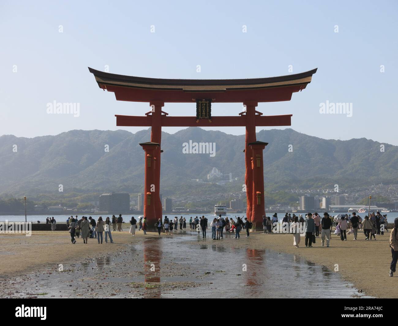 One of the three most scenic spots of Japan, the red Torii Gate of ...