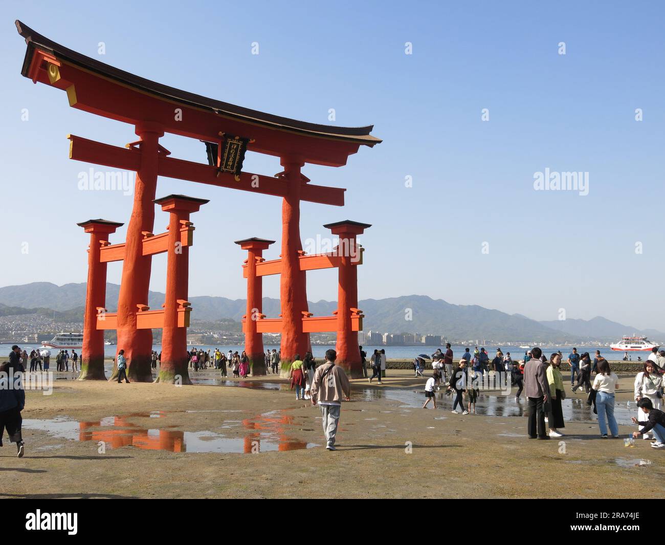 One of the three most scenic spots of Japan, the red Torii Gate of ...