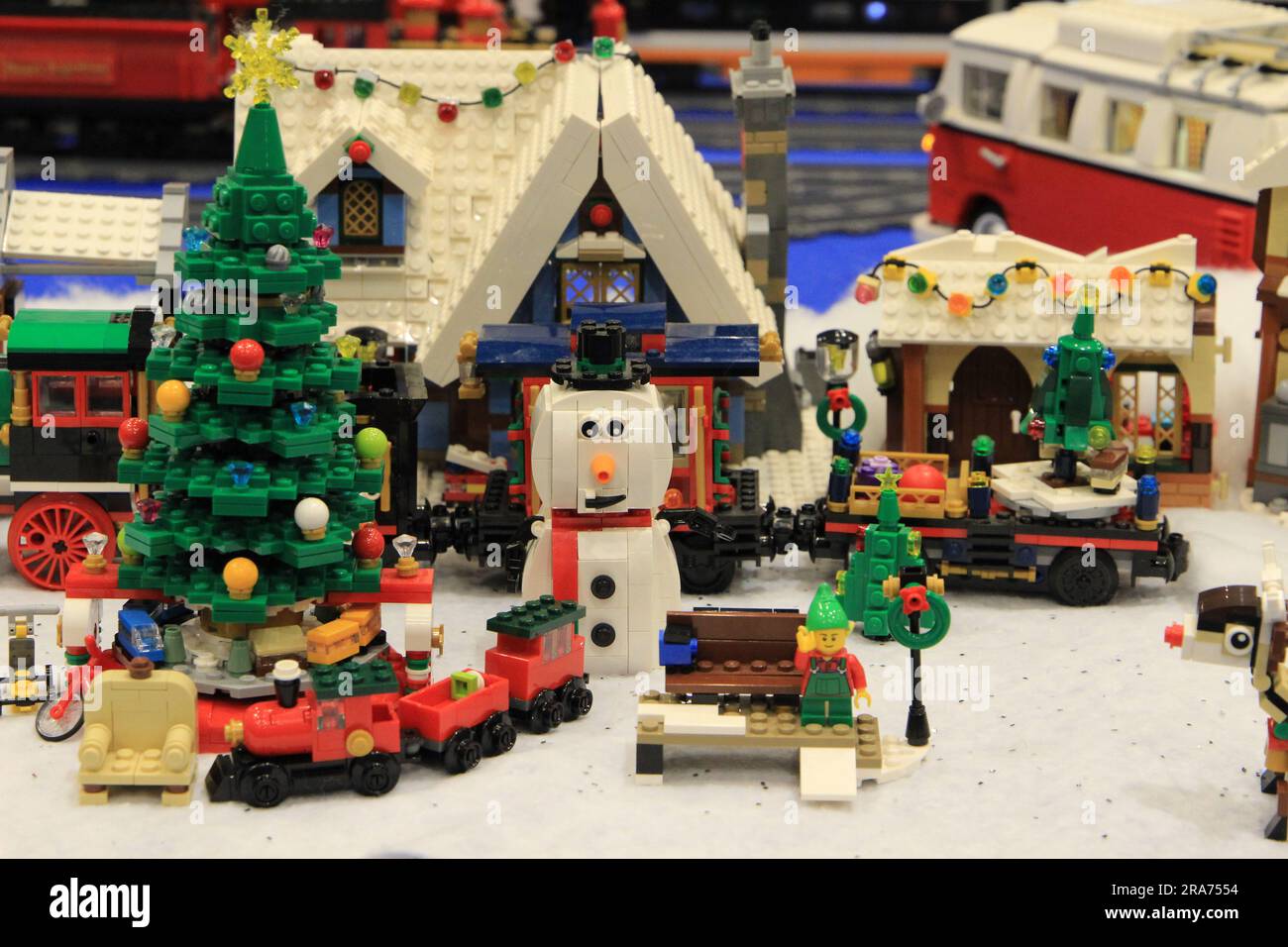 Lego Christmas scene Lego convention Raleigh North Carolina Stock Photo ...