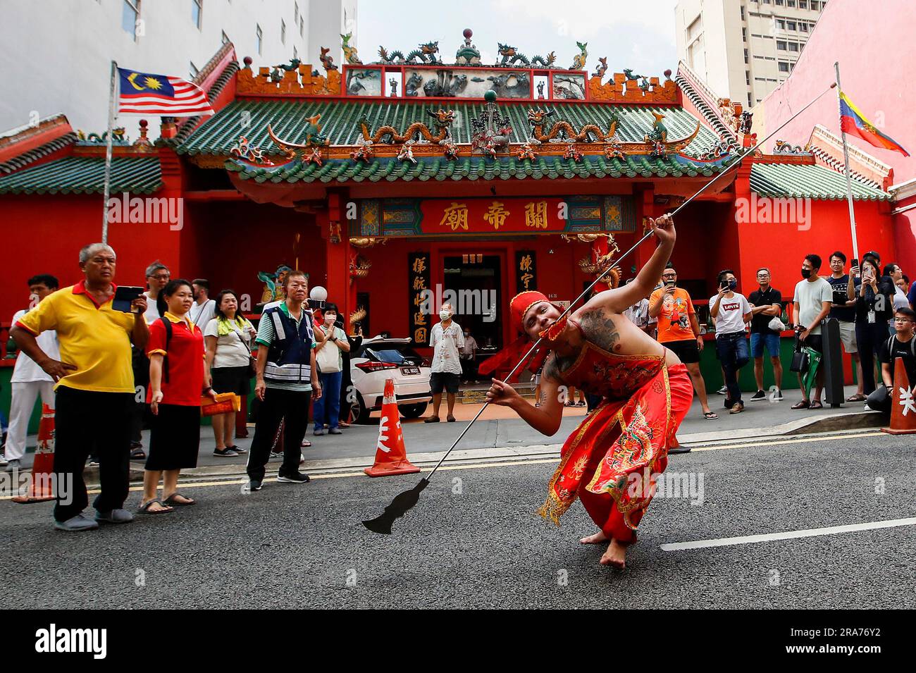 Kuala Lumpur, Malaysia. 01st July, 2023. A devotee is pierced through ...