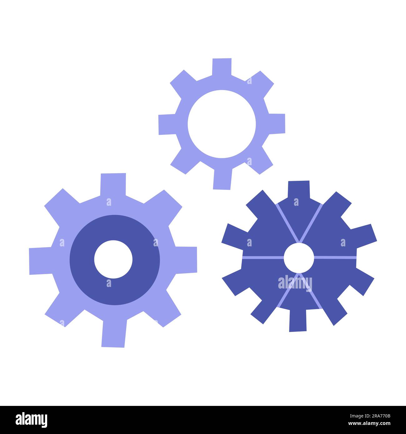 Set of gears, spare parts. Concept of service or mobile application ...