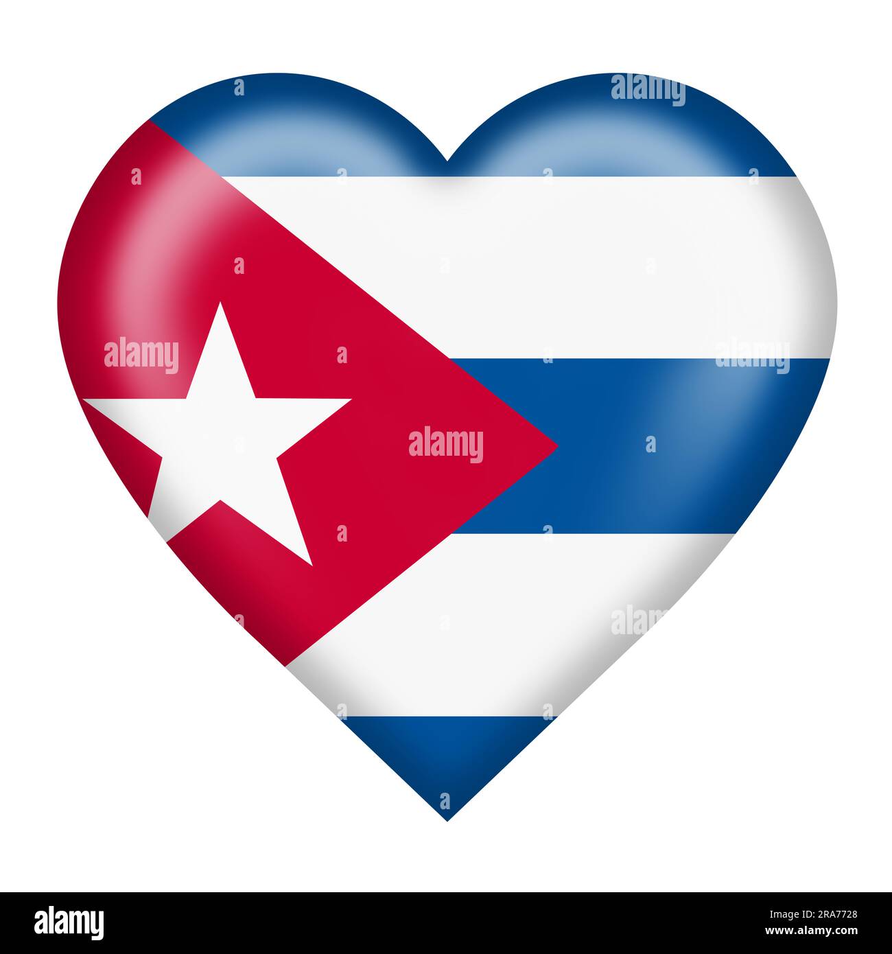 Cuba flag heart button with clipping path 3d illustration Stock Photo ...