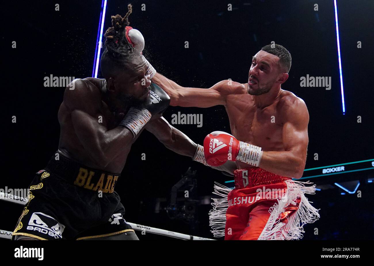 Scotland's Boris Crighton (left) and England's Callum Simpson during ...