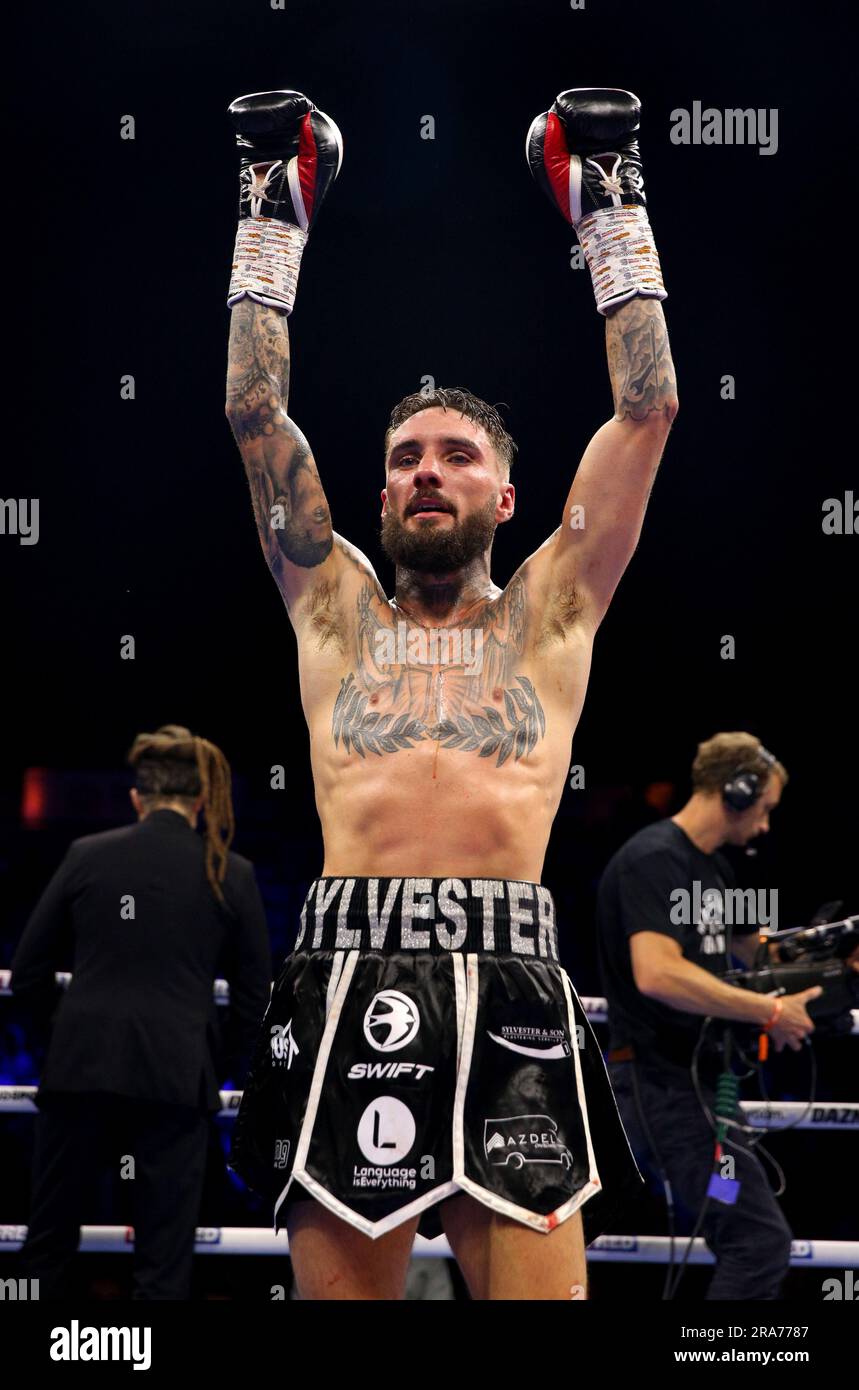 Lewis Sylvester celebrates victory against Adam Cope in action after ...
