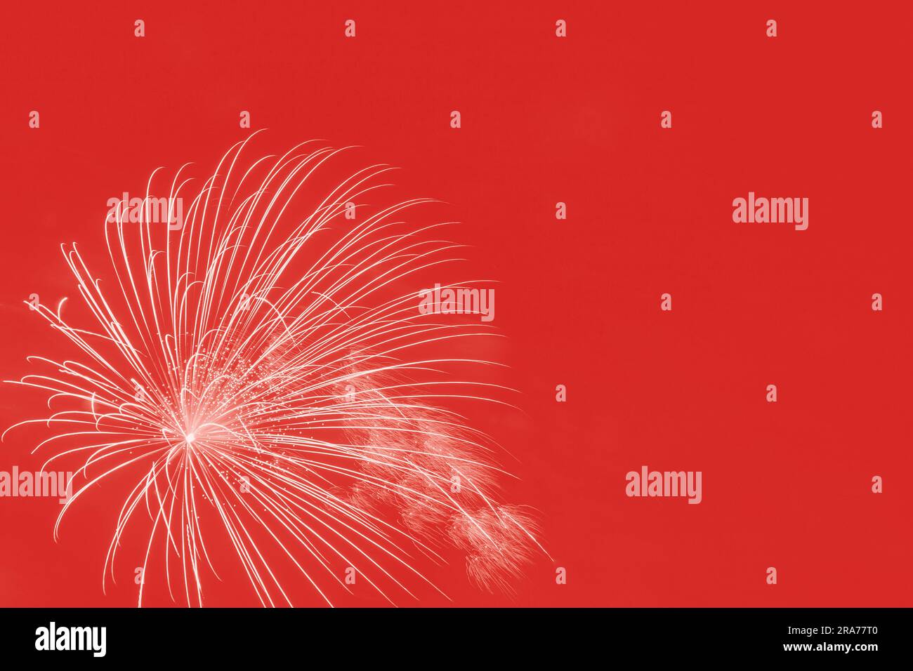 abstract holiday backdrop: fireworks against red background Stock Photo ...
