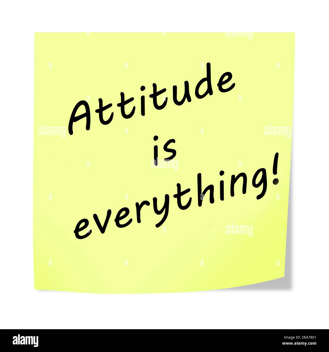 Attitude is Everything 3d illustration post note reminder clipping path ...