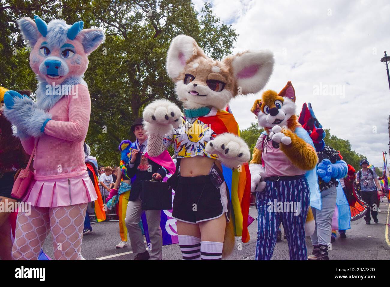 London, UK. 1st July 2023. Furries take part in the Pride in London Parade. Credit: Vuk Valcic ...