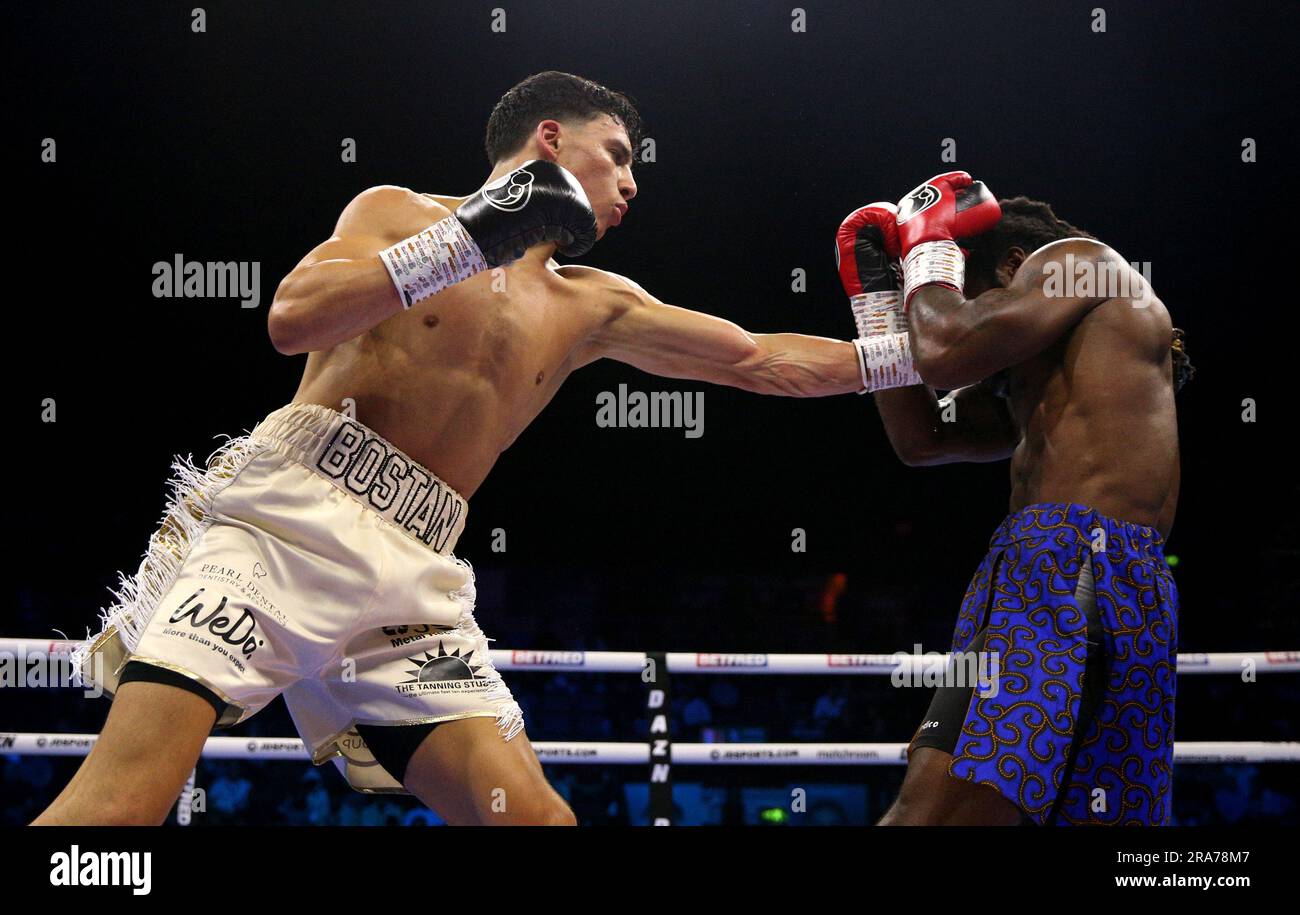 Junaid Bostan (left) and Ryan Amos in action during their Super ...