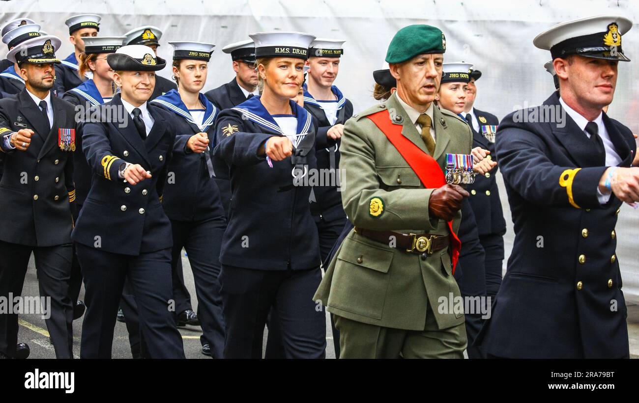 London, UK. 01st July, 2023. The British military take part in the ...