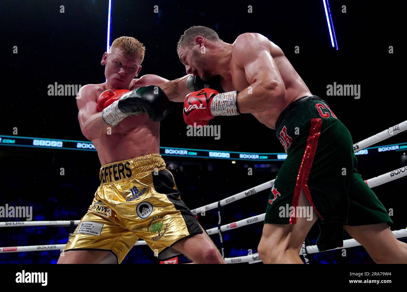 Mark Jeffers (left) and Zak Chelli at the AO Arena, Manchester. Picture ...