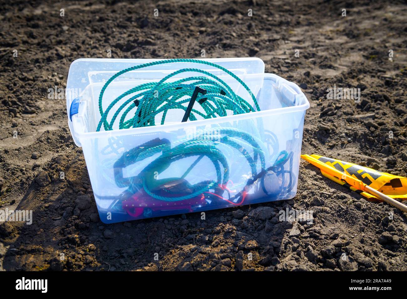 Rodeo lariat or lasso in a rubber storage bin Stock Photo - Alamy