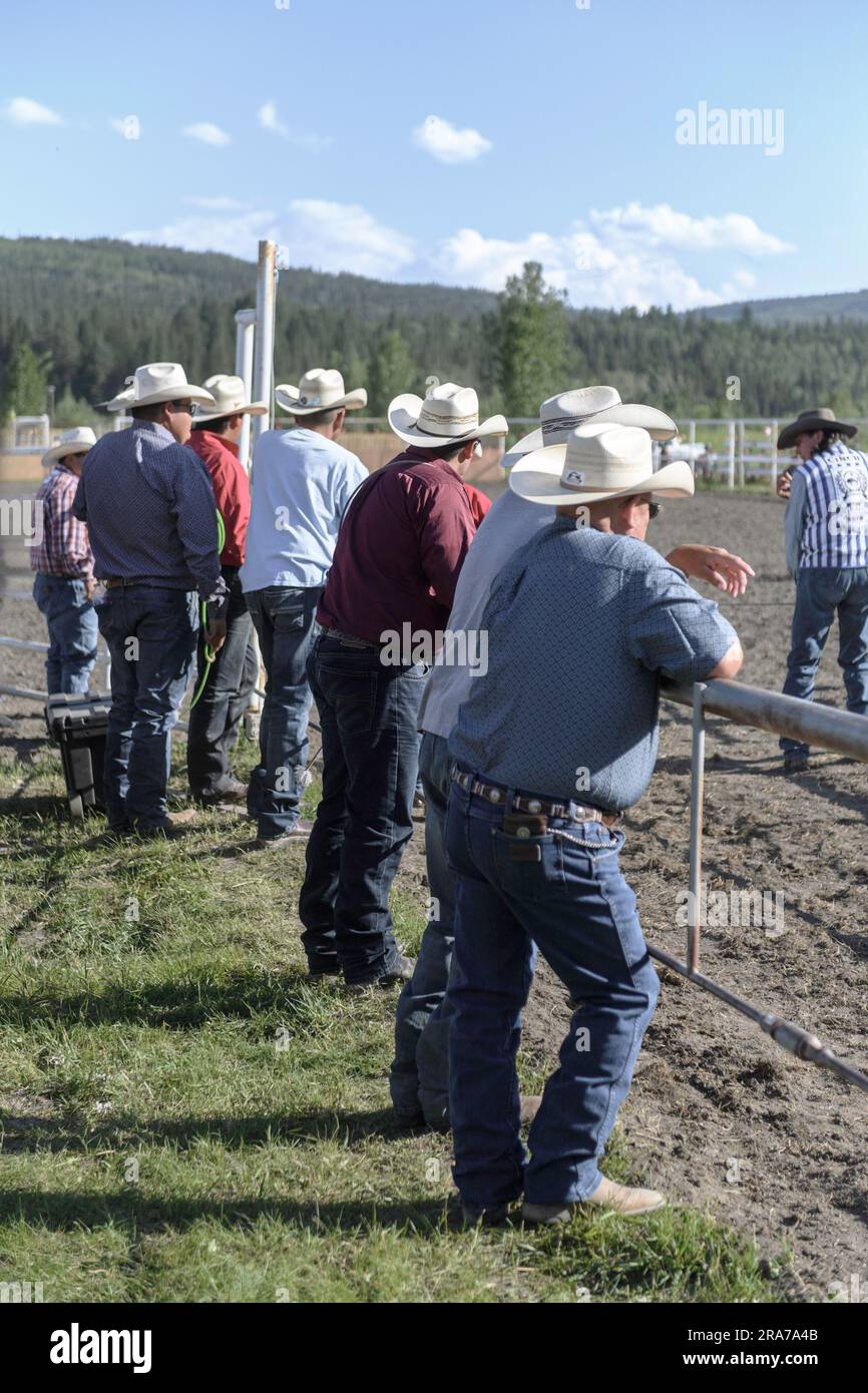 Native cowboys at the Mini Thni Indian Rodeo Chiniki Rodeo Grounds in ...
