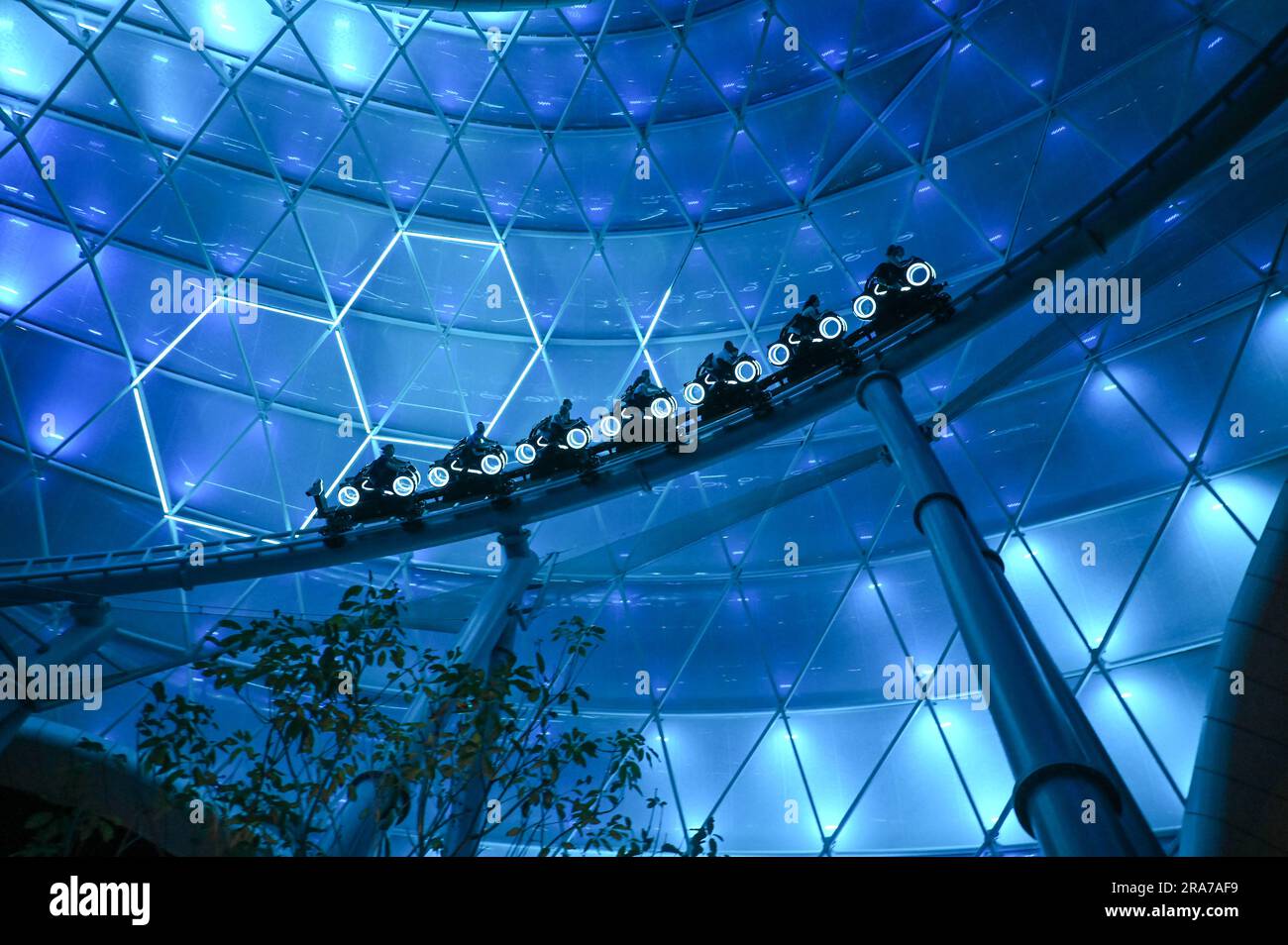 ORLANDO, USA, MAY 9TH 2023: People riding the Tron Lightcycle ...