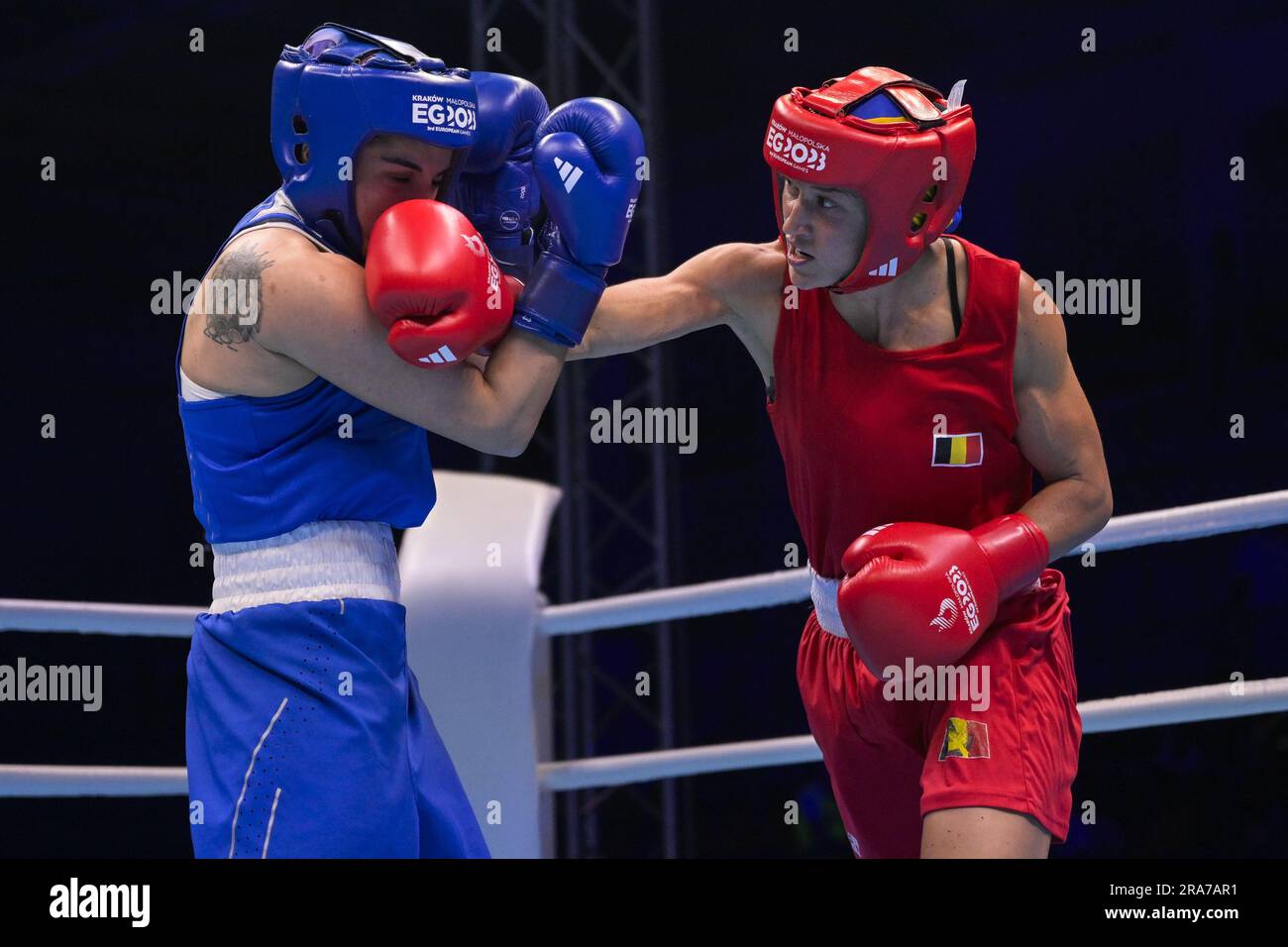 Krakow, Poland. 01st July, 2023. Belgian boxer Oshin Derieuw and ...
