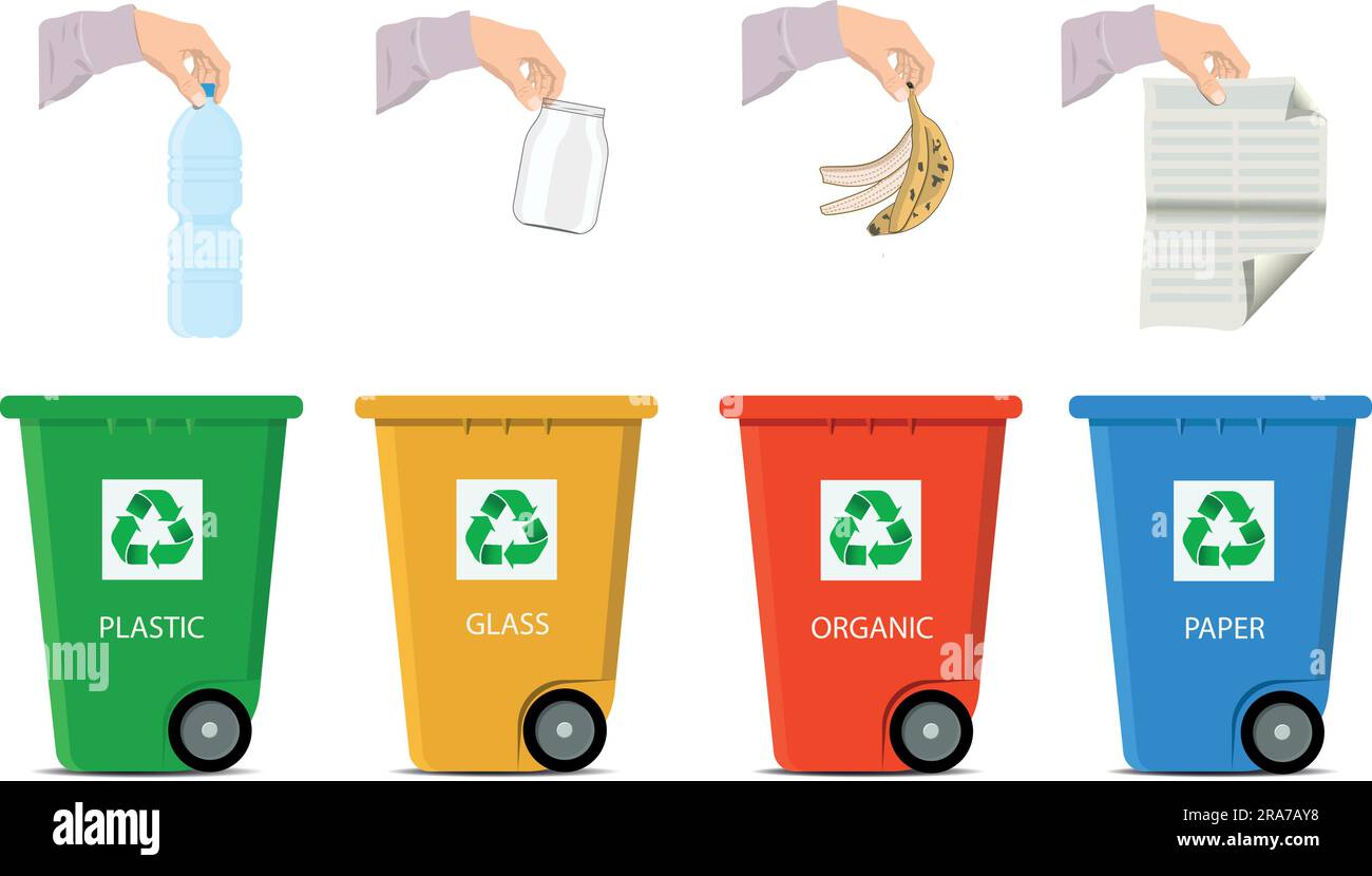 Vector infografic illustration of a separate garbage collection. Waste recycling Stock Vector ...