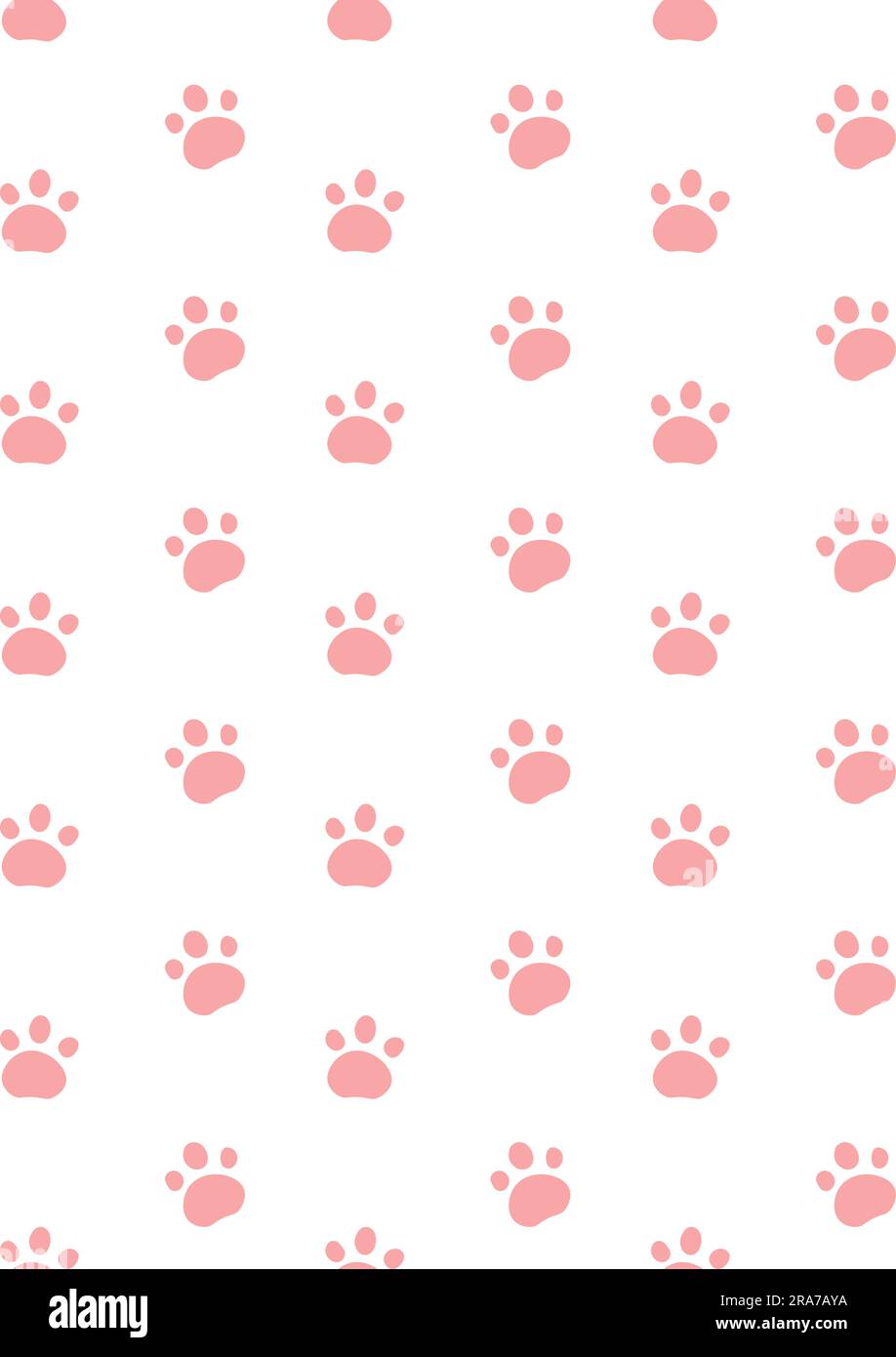 Vector background with traces of dogs. Pattern of pink paw prints of a ...