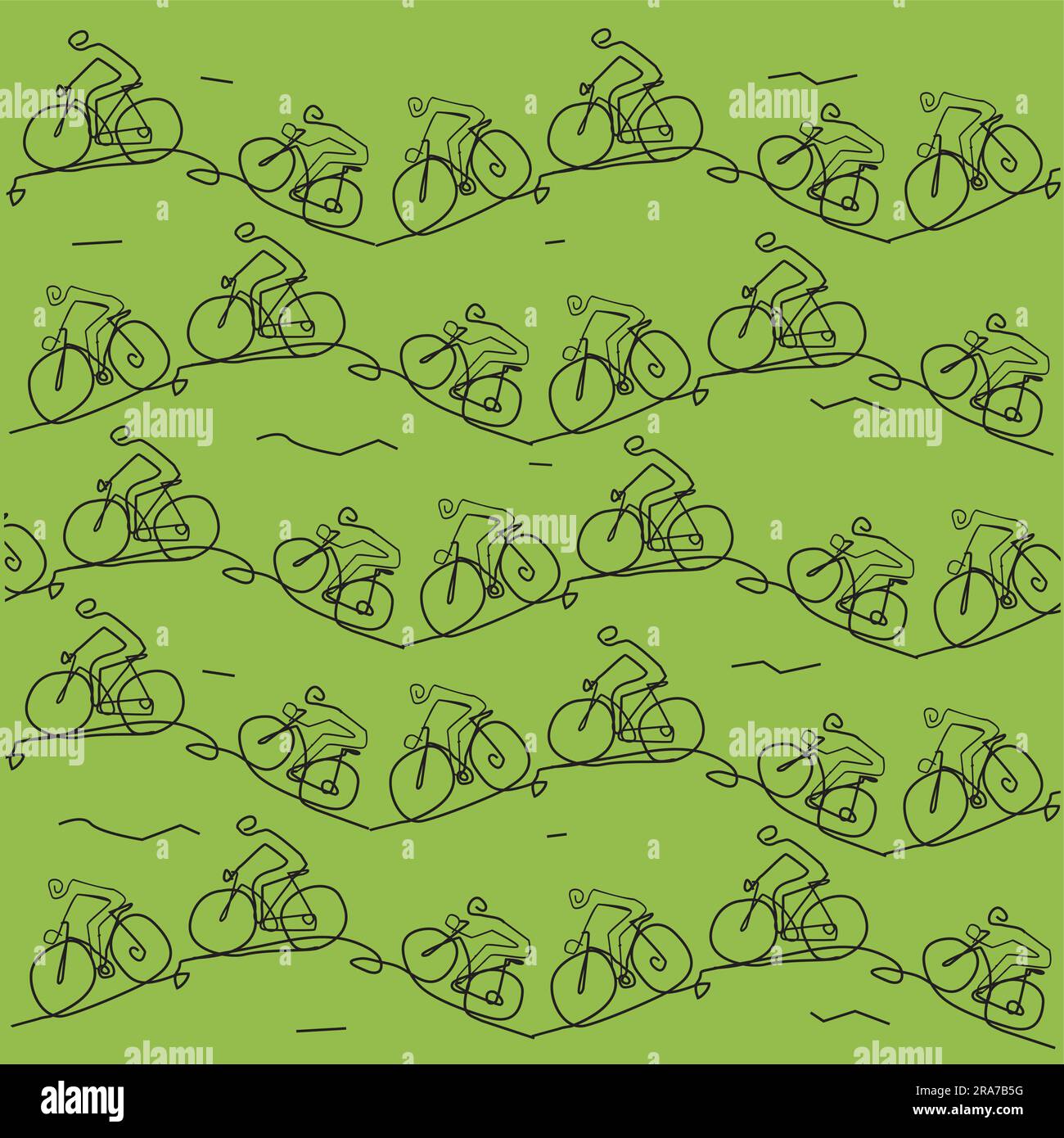 Mountain bikers, line art stylized, funny decorative background ...