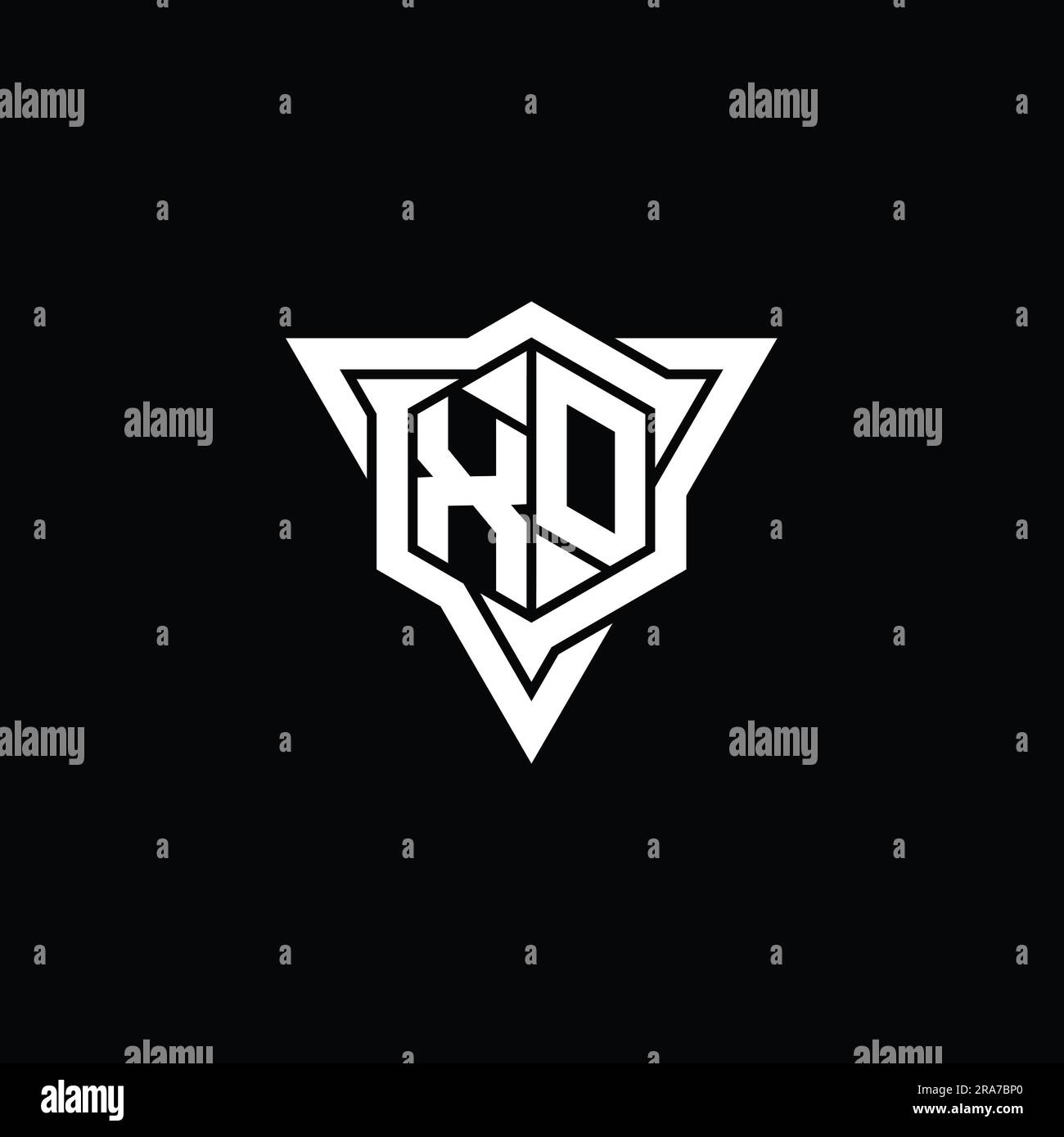 Xd Letter Logo Monogram Hexagon Shape With Triangle Outline Sharp Slice Style Design Template