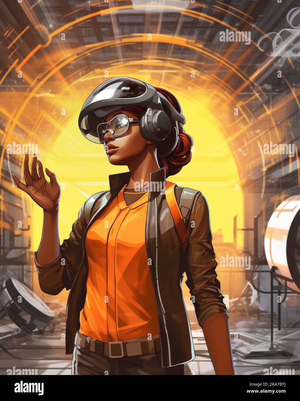 Professional engineer black women, worker, woman afican mechanical ...