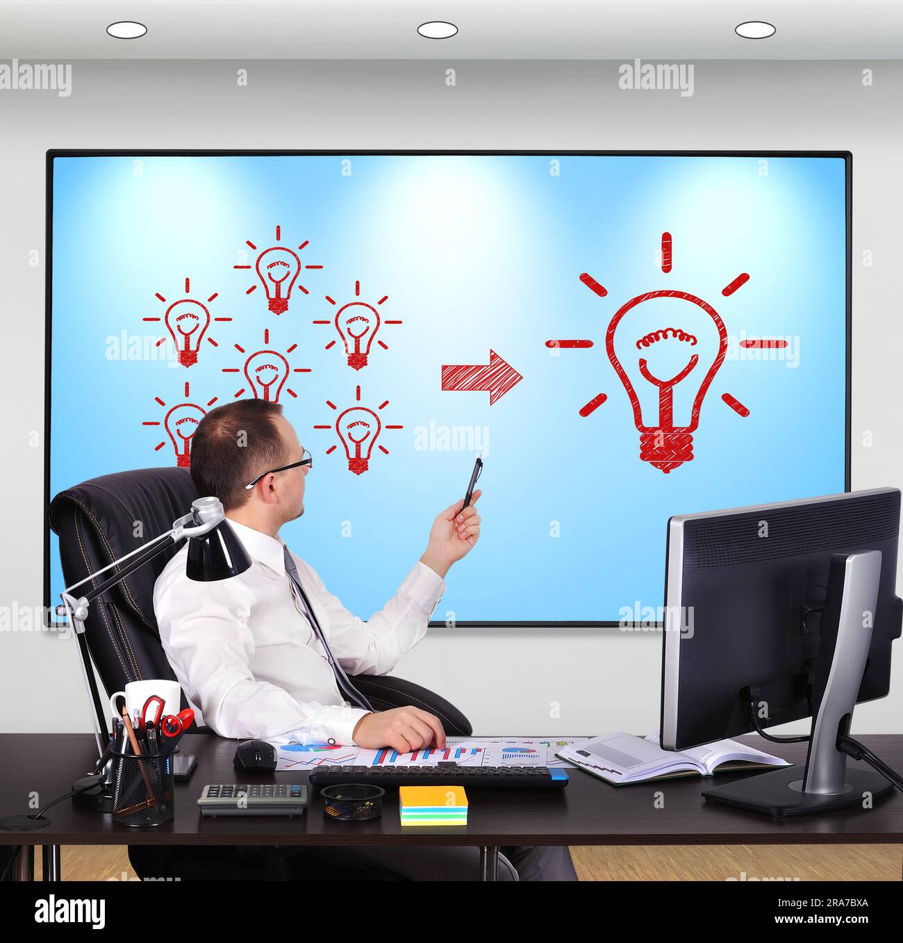 Professional businessman bulb idea hi-res stock photography and images - Alamy