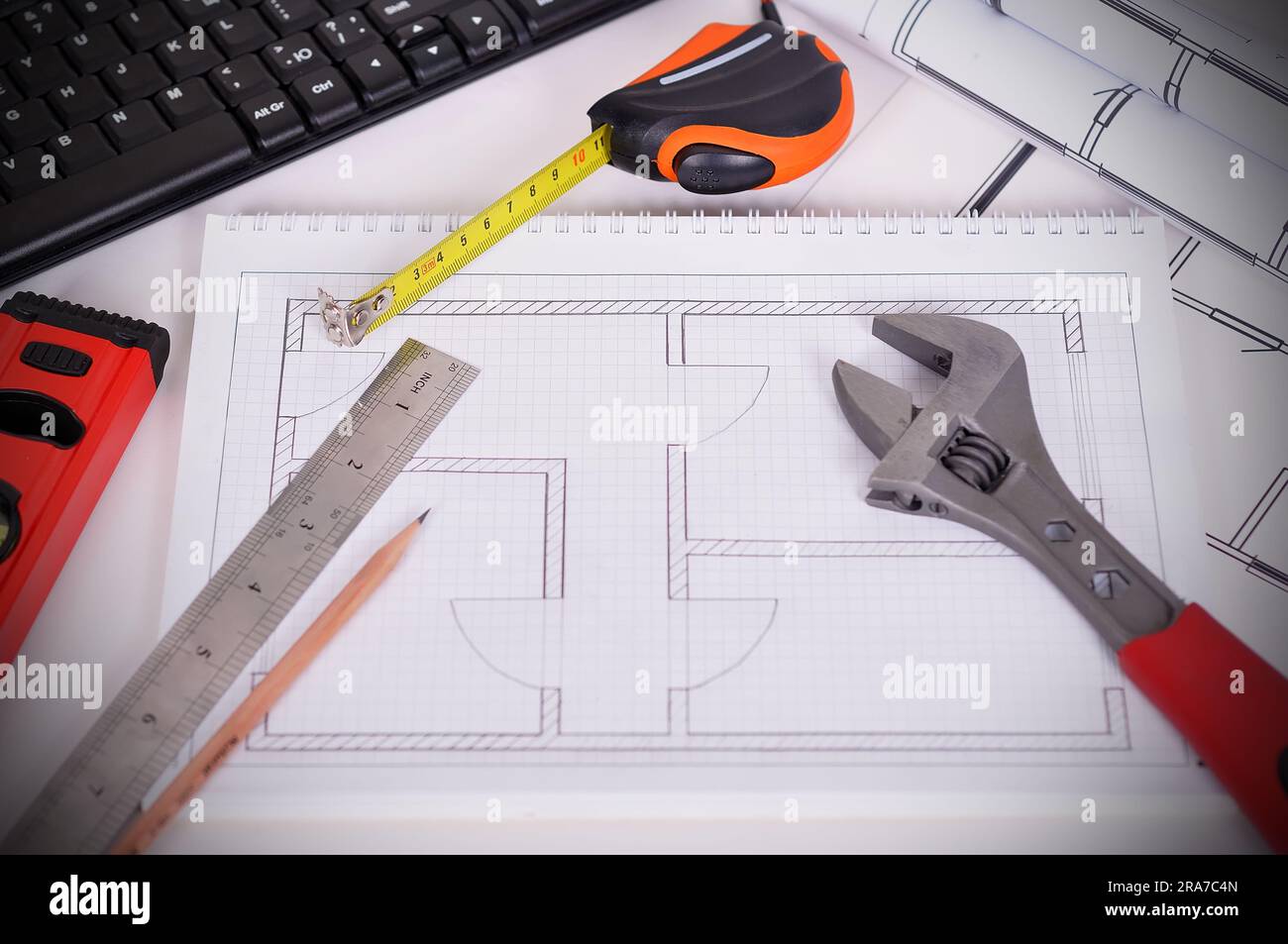 Blueprint architecture table hi-res stock photography and images - Alamy